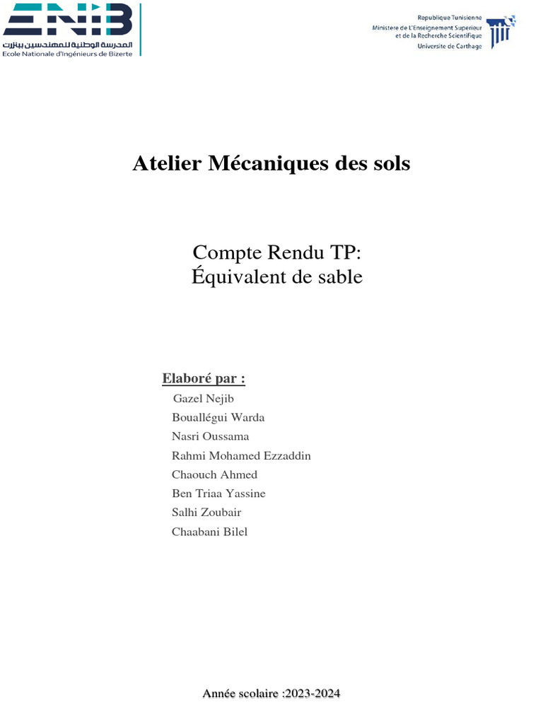 Essai d'Équivalent de Sable en Géotechnique | PDF | Sol (pédologie)