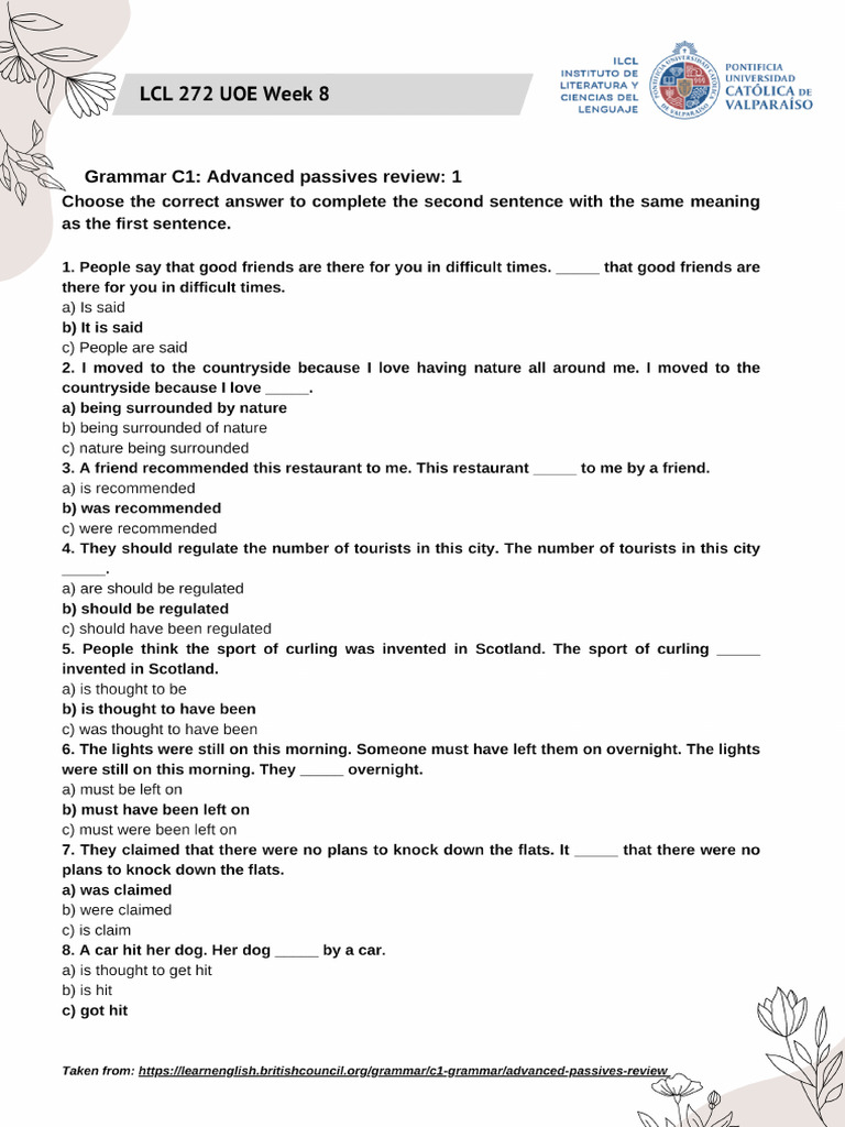 UOE Week 8 (KEY) | PDF