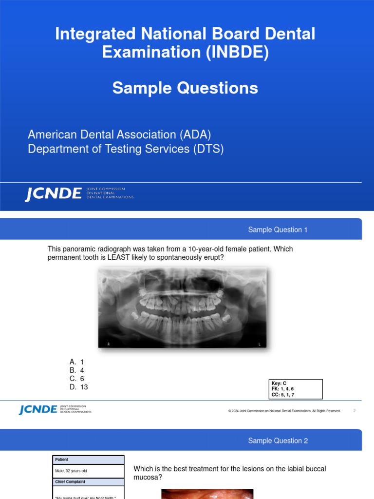 INBDE Practice Questions | PDF | Human Tooth | Dentistry