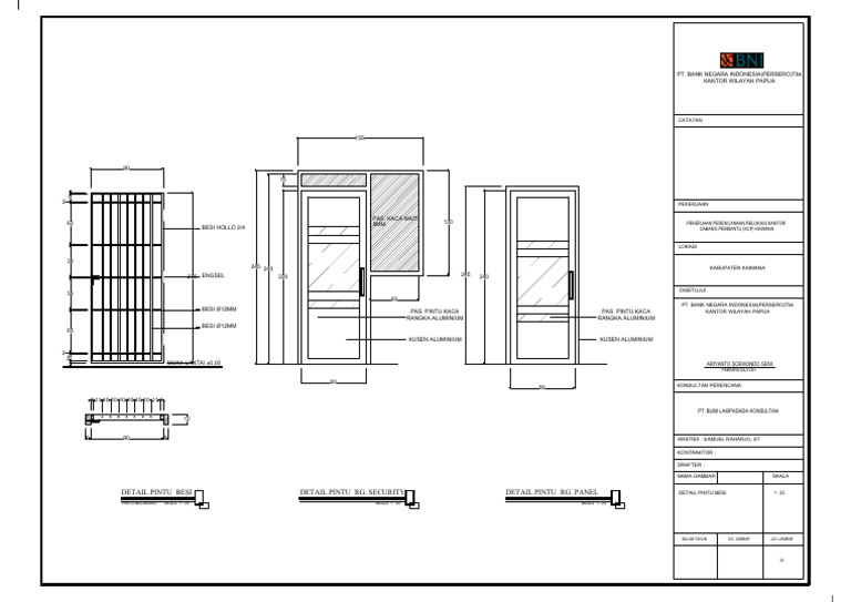 Detail Pintu Besi Detail Pintu Rg. Security Detail Pintu Rg. Panel | PDF
