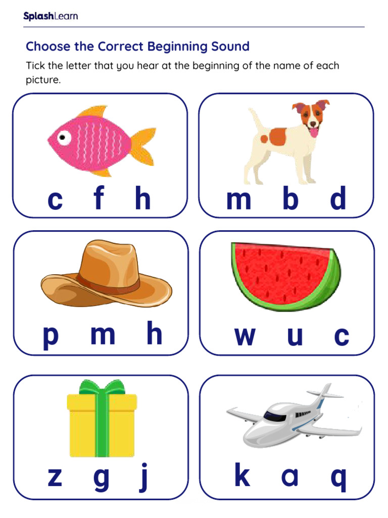 Revision of Beginning Sounds Worksheet | PDF