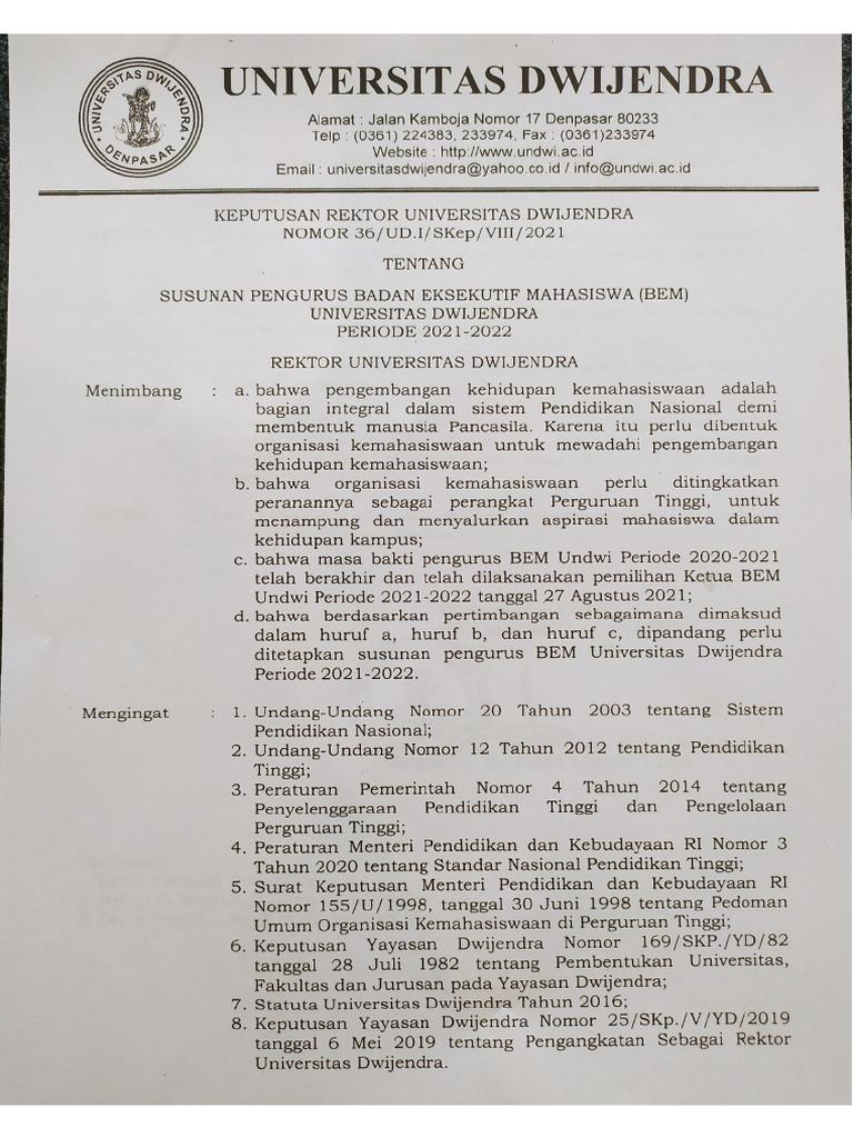 SK Pengurus Bem 21 | PDF