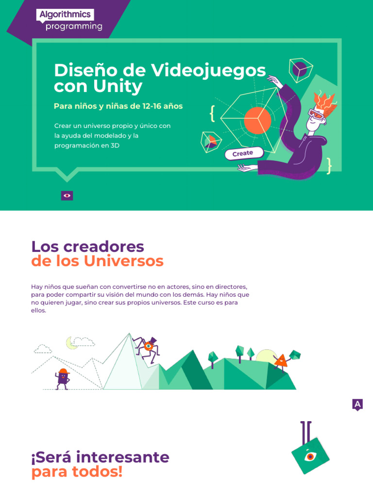Diseño de Videjuegos Con Unity (12-17 Años) Algorithmics Bilbao | PDF | Unidad (motor de juego ...