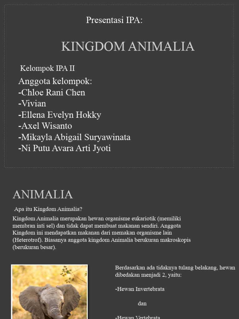 Pengantar Kingdom Animalia dan Klasifikasinya | PDF | Griya & Taman ...