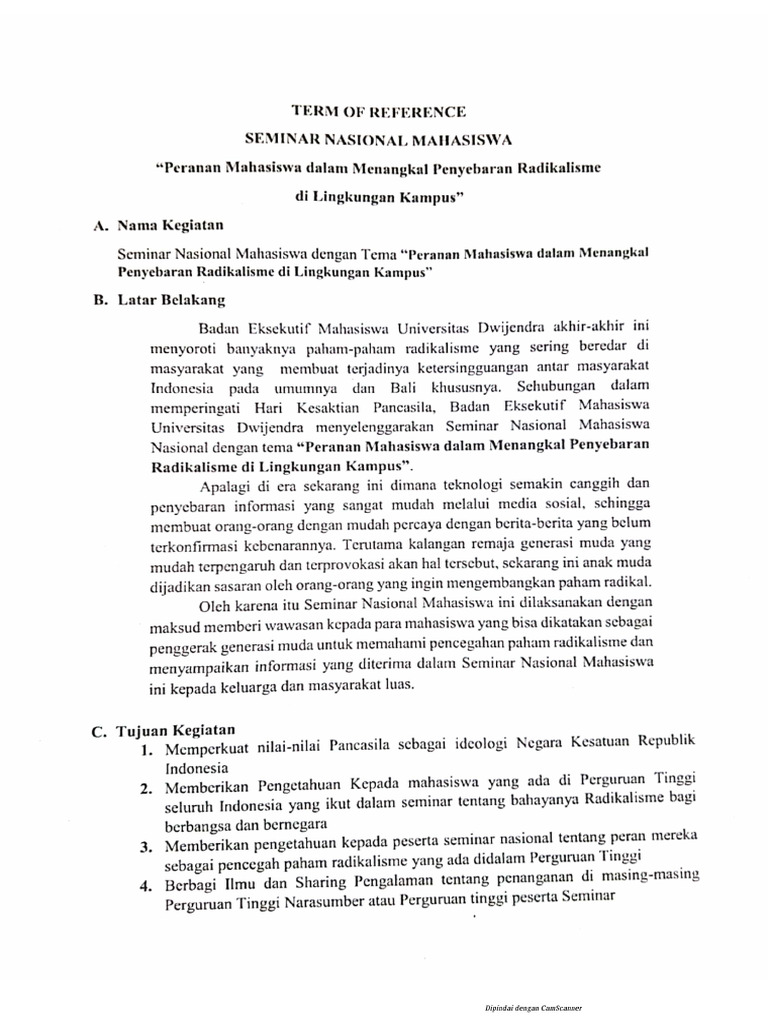 Tor Seminar Nasional"peranan Mahasiswa Dalam Menangkal Penyebaran Radikalisme Di Lingkungan ...