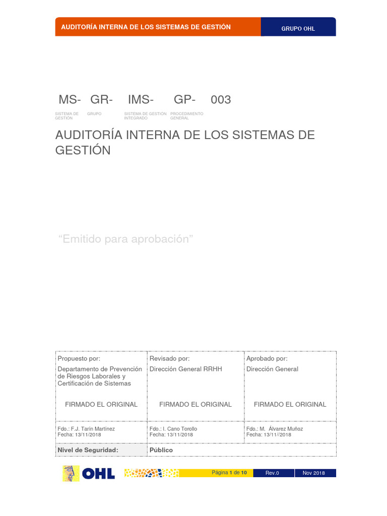 Ms-Gr-Ims-Gp-003 Esp | PDF | Auditoría | Contralor