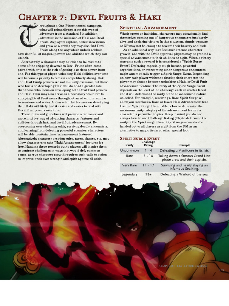 Haki and Devil Fruits in One Piece D&D | PDF