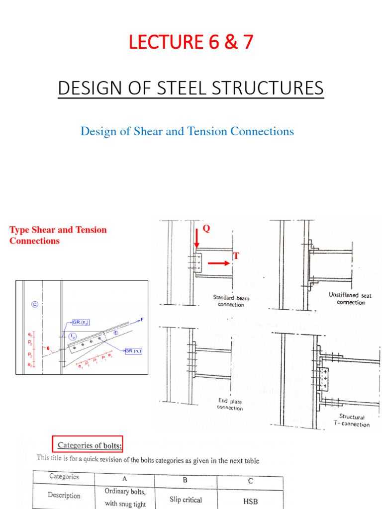 Lec6-7-Design of Shear and Tension Connections | PDF | Mechanical ...