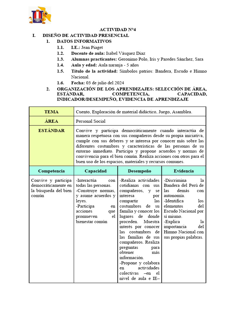 Actividad N°4 - Geronimo y Paredes | PDF | Perú | Salón de clases