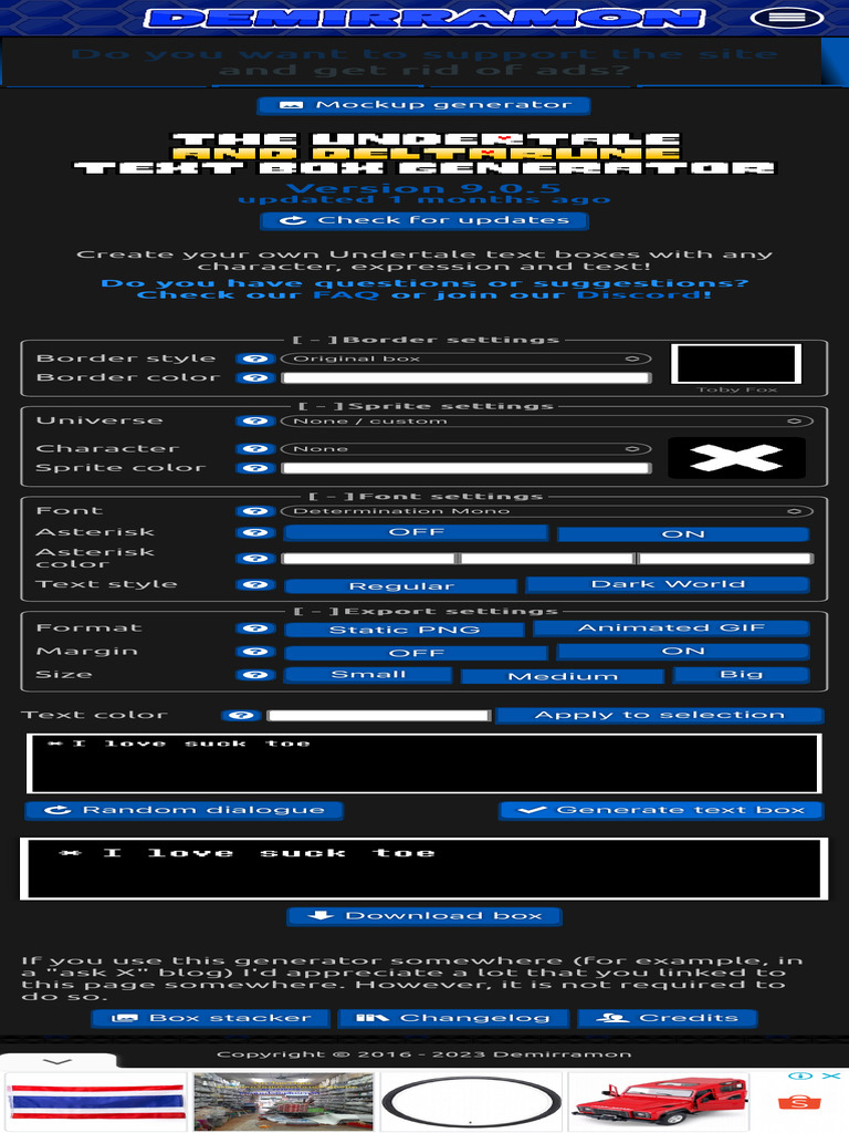 UndertaleDeltarune Text Box Generator - Demirramon's Hideout | PDF ...