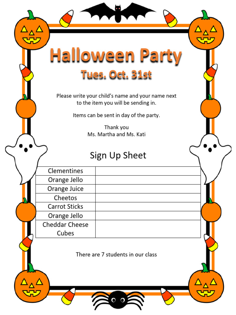 '23 Halloween Patry Sign Up | PDF