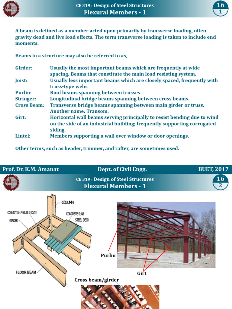 Ce319 - 0016-Flexural Members - 1 | PDF | Beam (Structure) | Buckling