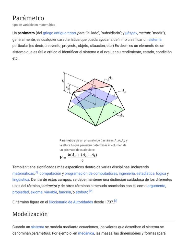 Parámetro - Wikipedia, La Enciclopedia Libre | PDF | Variable ...
