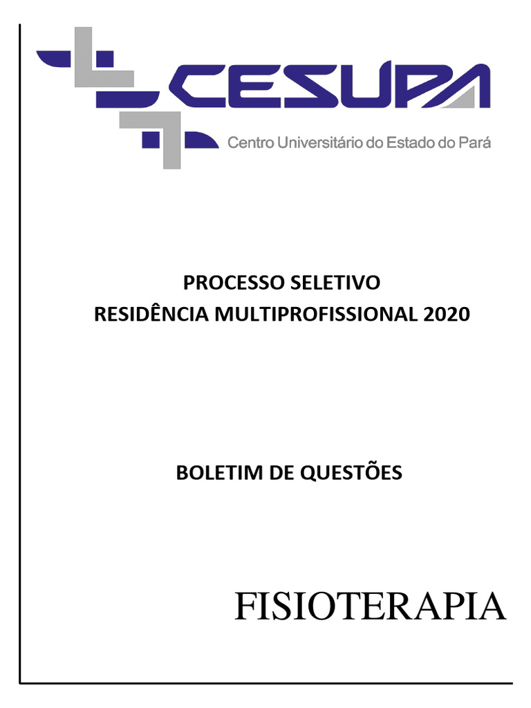 Prova Residencia Multiprofissional Fisioterapia Pdf Gravidez Pélvis