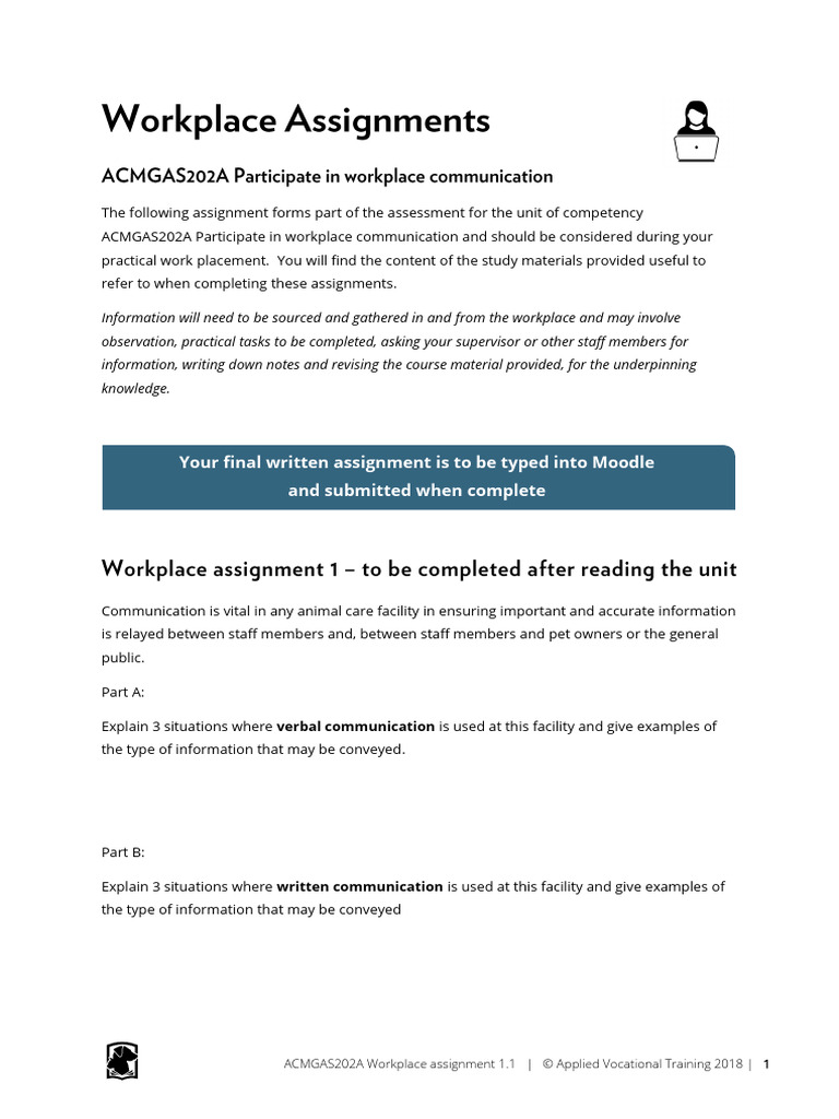 ACM40412 Certificate IV Workplace Assignments - Complete PRINT Version | PDF | Surgery ...