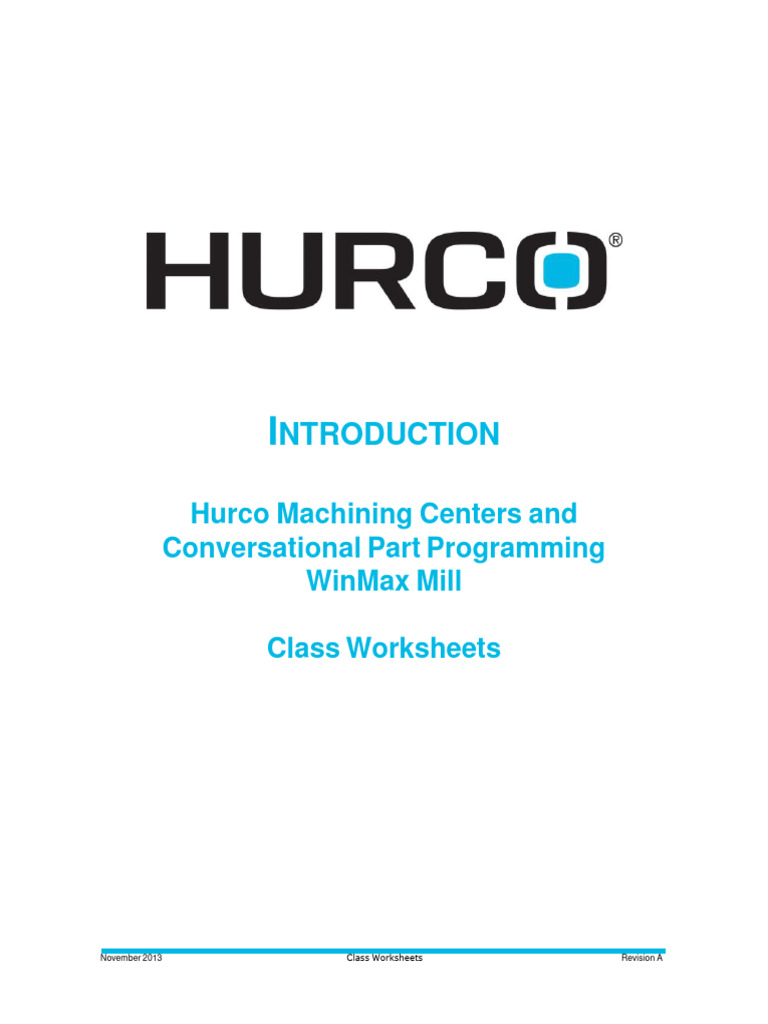 Hurco Mill Intro Course Workbook Pdf Cartesian Coordinate System