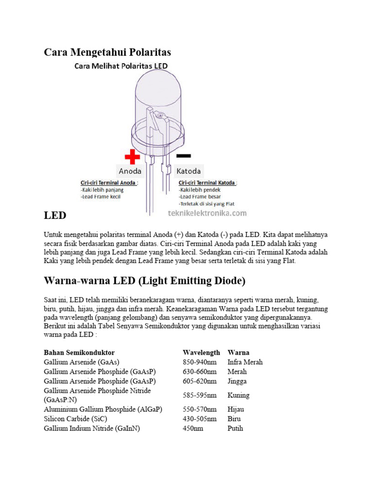 Cara Mengetahui Polaritas LED | PDF | Sains & Matematika | Komputer