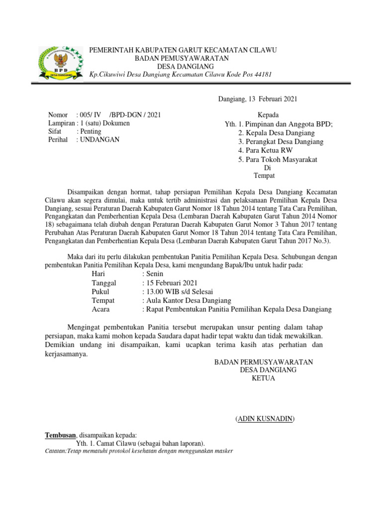 Surat Undangan BPD | PDF