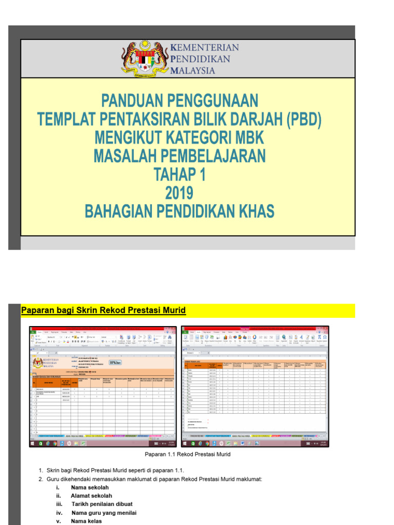 SKLB Templat Pelaporan PBD MBK (Adhd) | PDF
