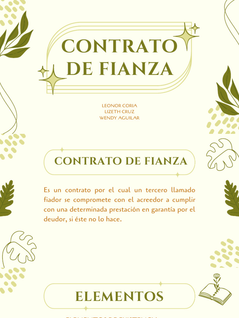 Guía de Contrato de Fianza | PDF | Garantía | Pagos