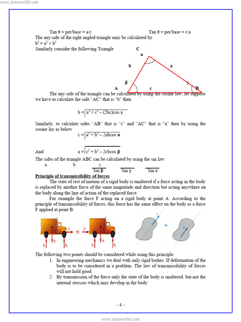 Engineering-Mechanics Notes-4 | PDF | Triangle | Force