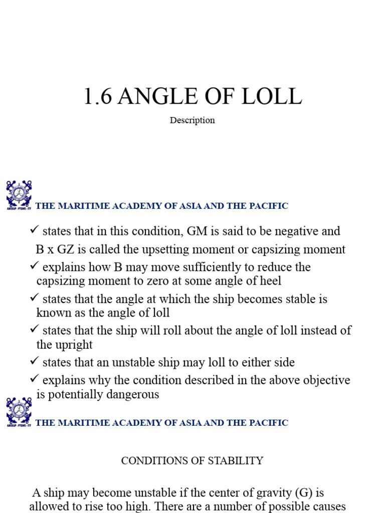 1.6 Angle of Loll | PDF | Mechanics | Applied And Interdisciplinary Physics