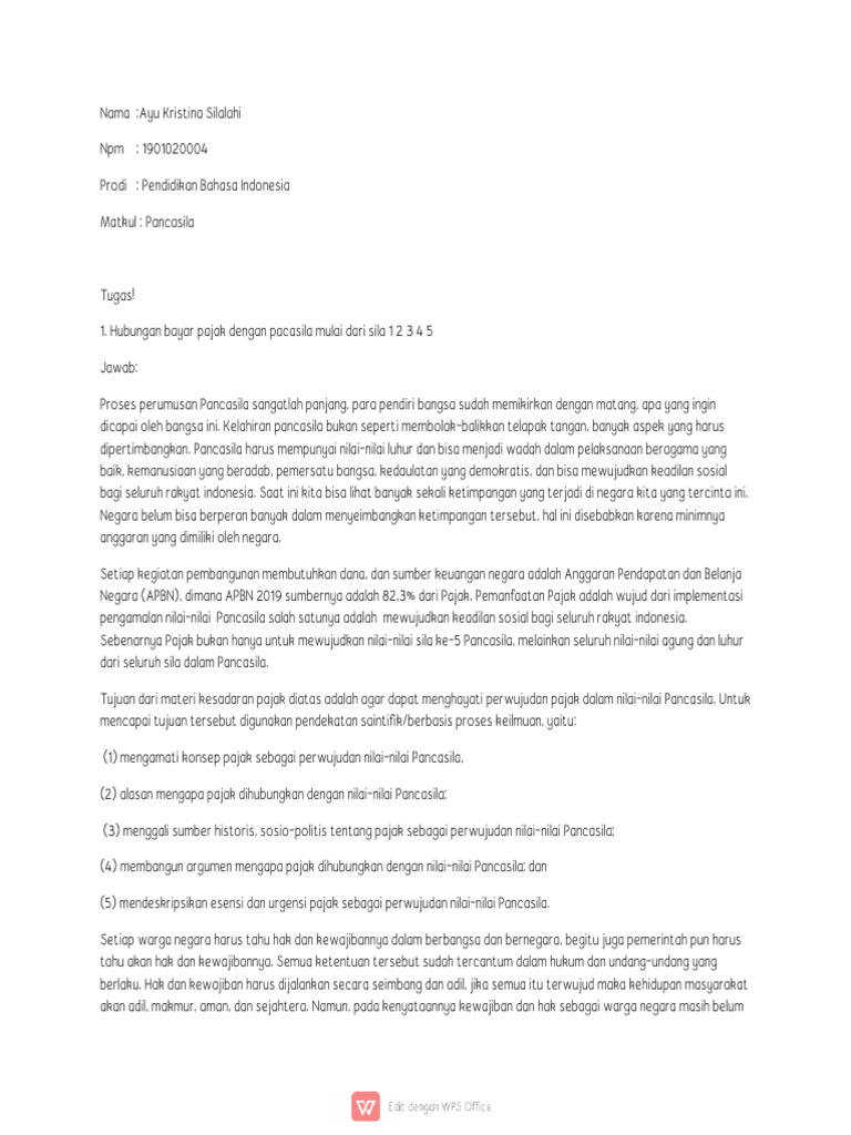 Tgs Pancasila Ayu Kristina Silalahi | PDF