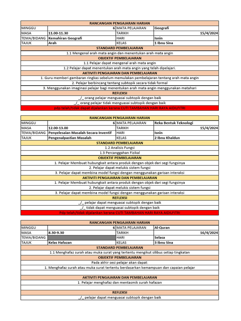 RPH M6 (2024) Farina Kamarudin | PDF