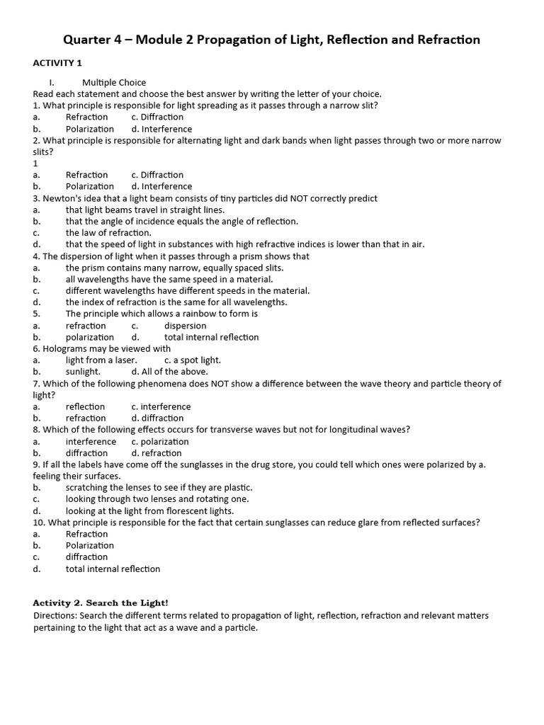 Module 2 Physci | PDF | Light | Waves