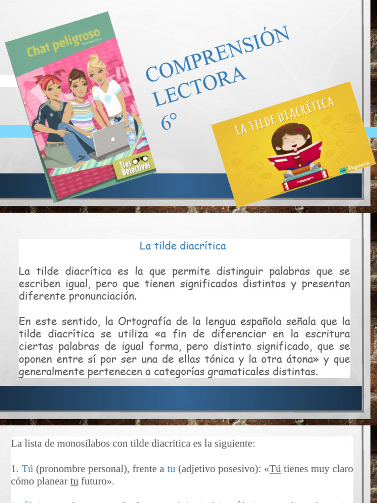 6° Diap #1 - Texto y Tilde Diacrítica | PDF | Palabra | Pronombre