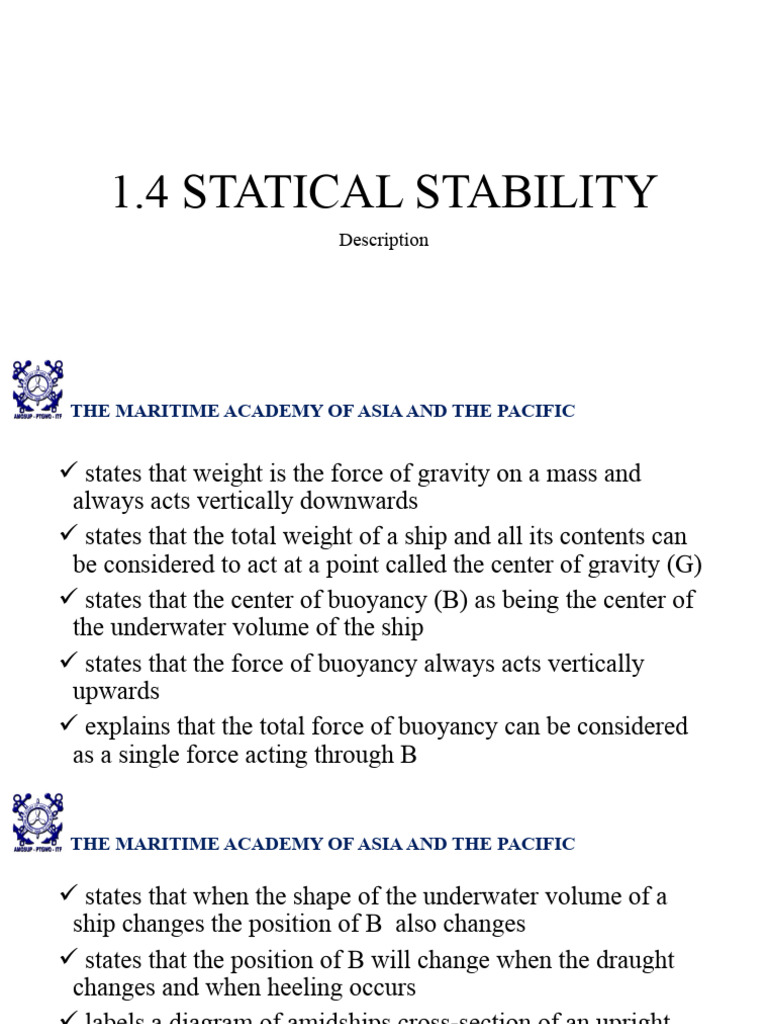 1.4 Statical Stability | PDF | Physical Quantities | Classical Mechanics