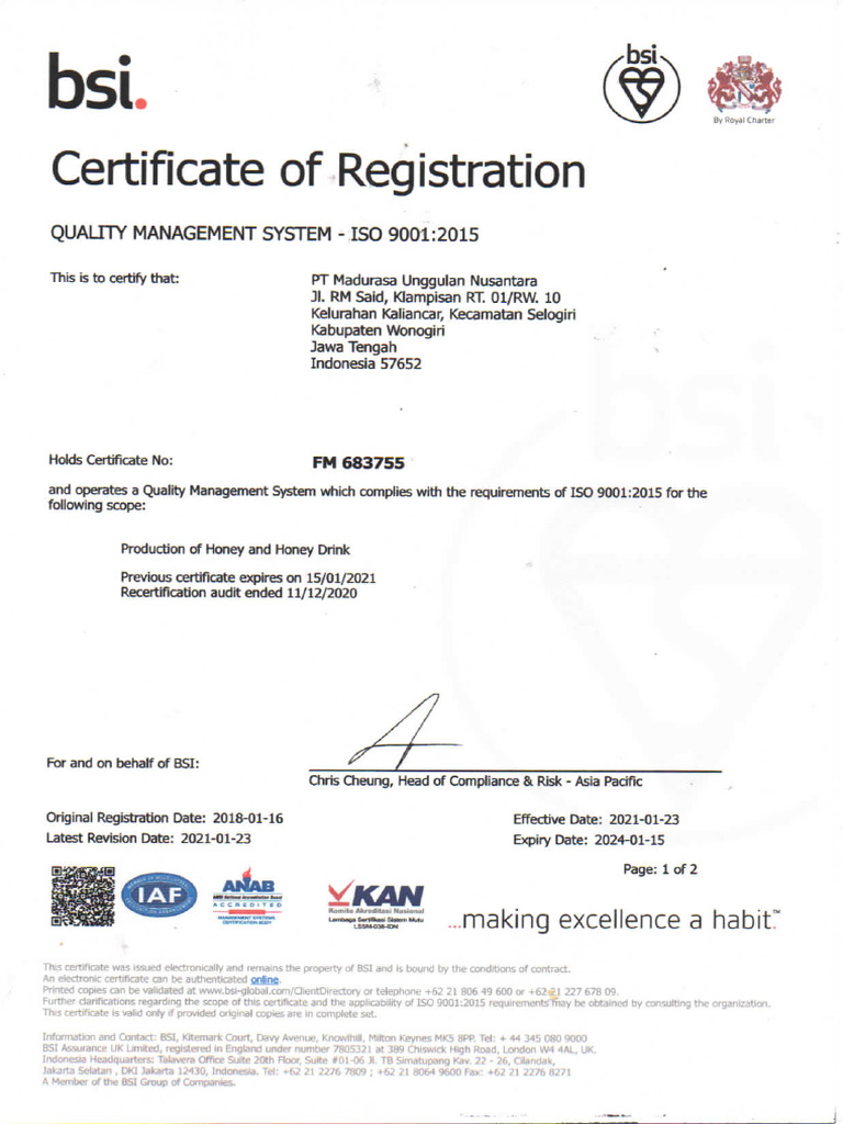 Sertifikat ISO 9001-2015 | PDF