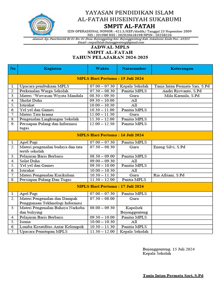 Jadwal MPLS 2024 | PDF
