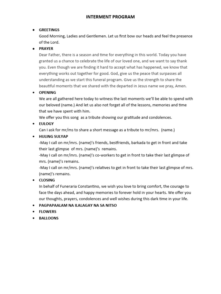Interment Program (Angela) | PDF