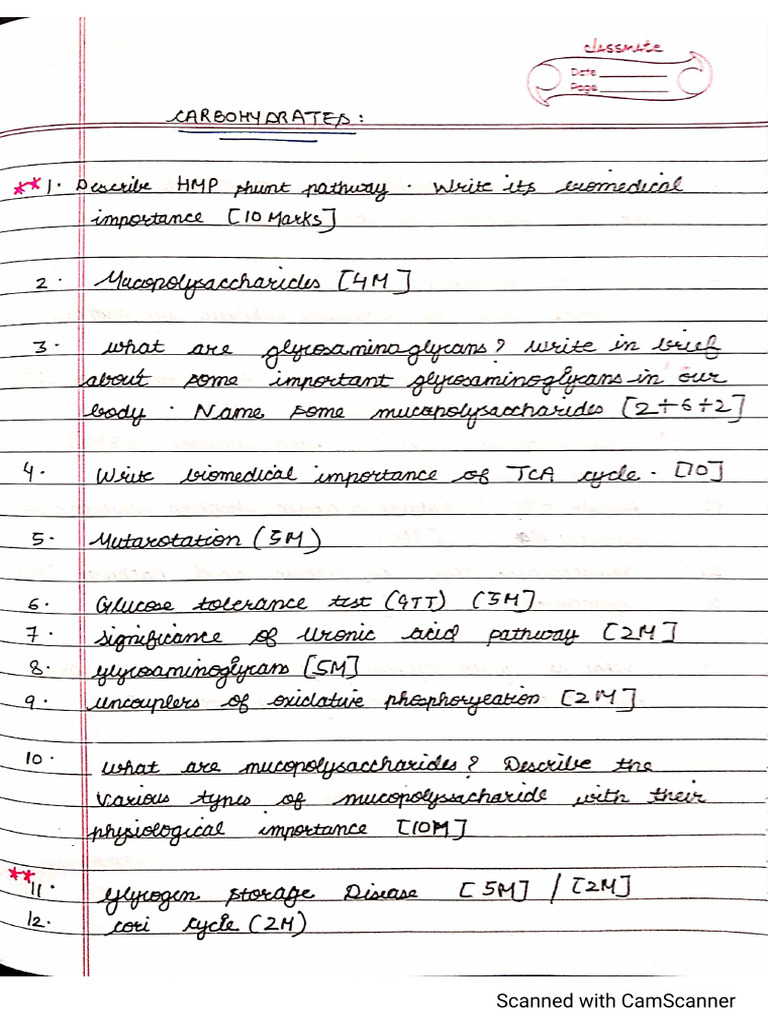 Biochem U Imp Handwritten | PDF
