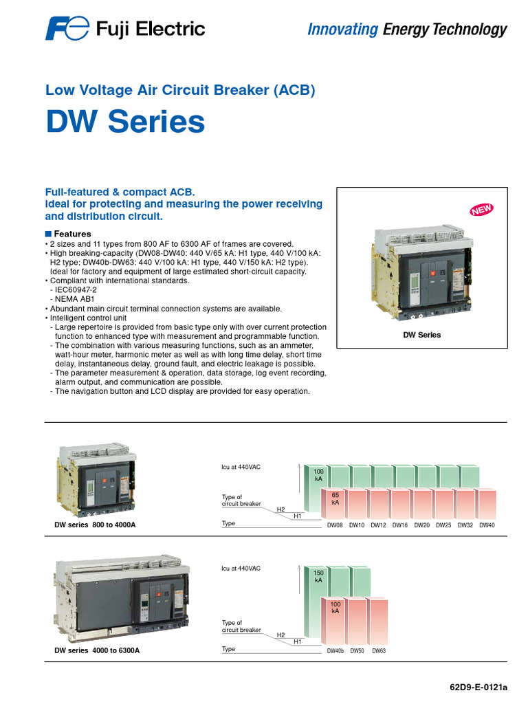 Fuji Electric ACB DW Leaflet | PDF | Fuse (Electrical) | Electrical ...
