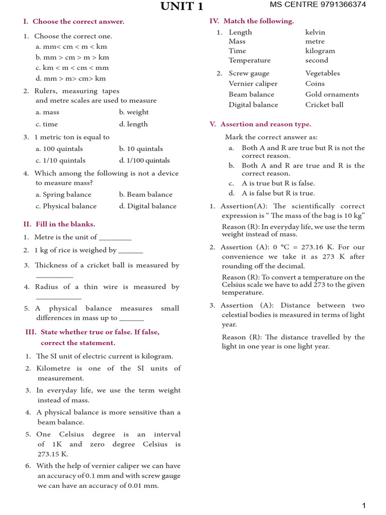 9s 1m Unit Wise | PDF | Sound | Buoyancy