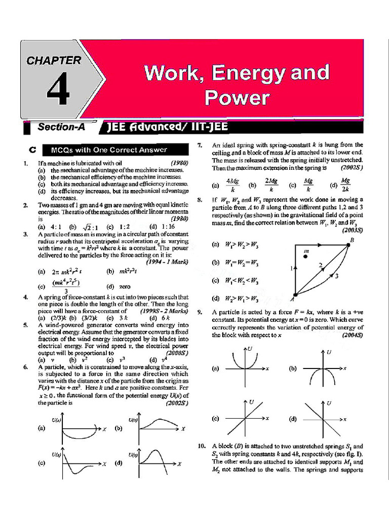 Work, Anergy & Power | PDF