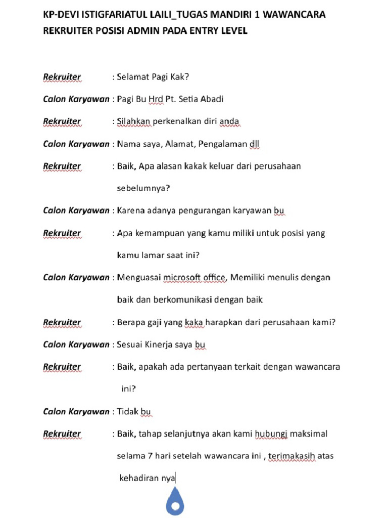 KP Devi Istigfariatul Laili Tugas Mandiri | PDF