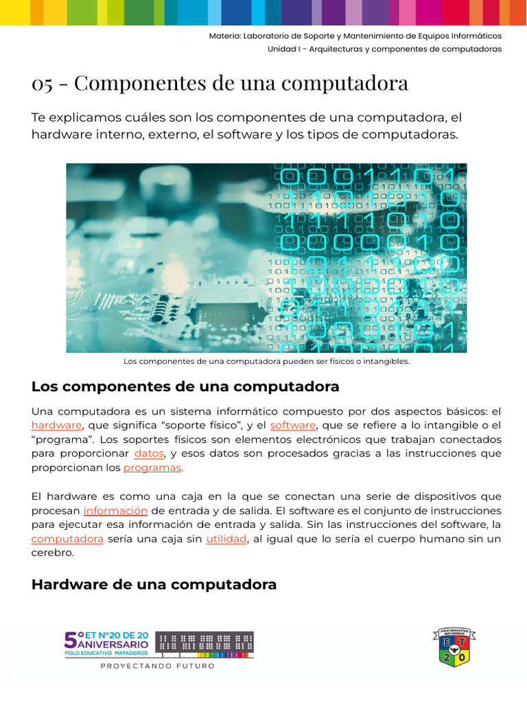 05 Componentes de Una Computadora | PDF | Hardware de la computadora ...