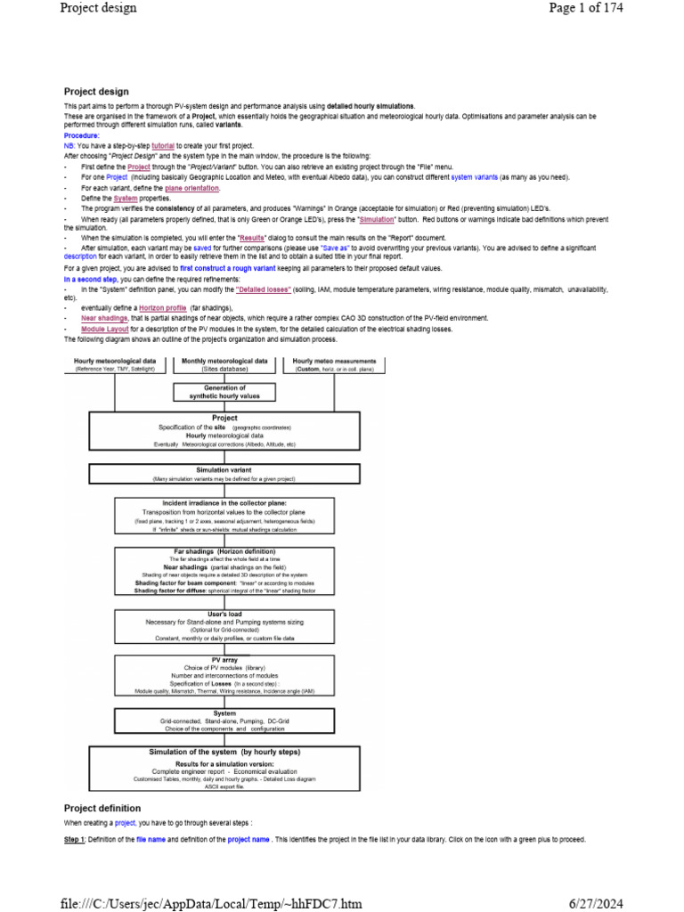 PVSyst - Project Design-1 | PDF