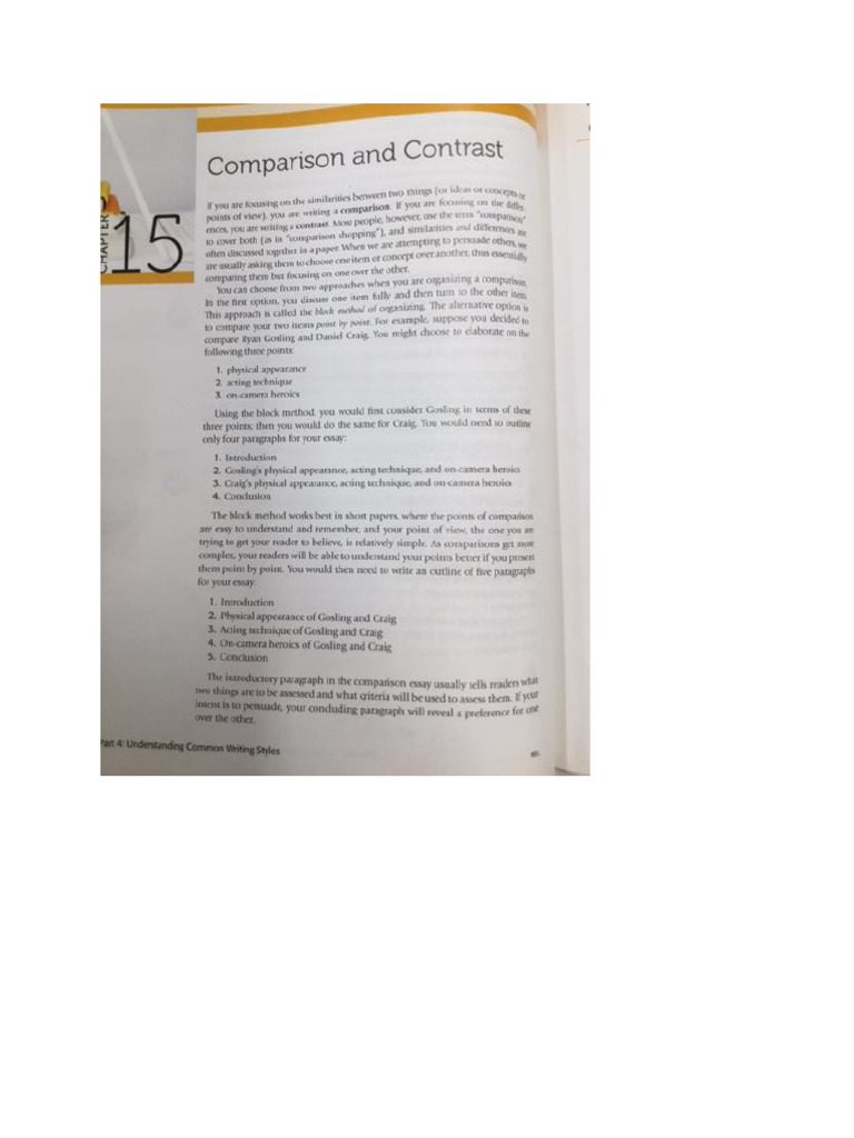 Week 4 - Compare and Contrast Essay Handouts | PDF