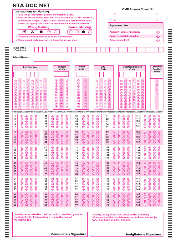 Ugc Net Omr | PDF