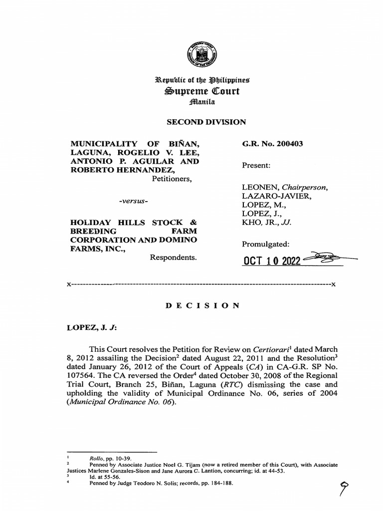 2022 G.R. 200403 Phaseout of Large Farm | PDF | Nuisance | Eminent Domain