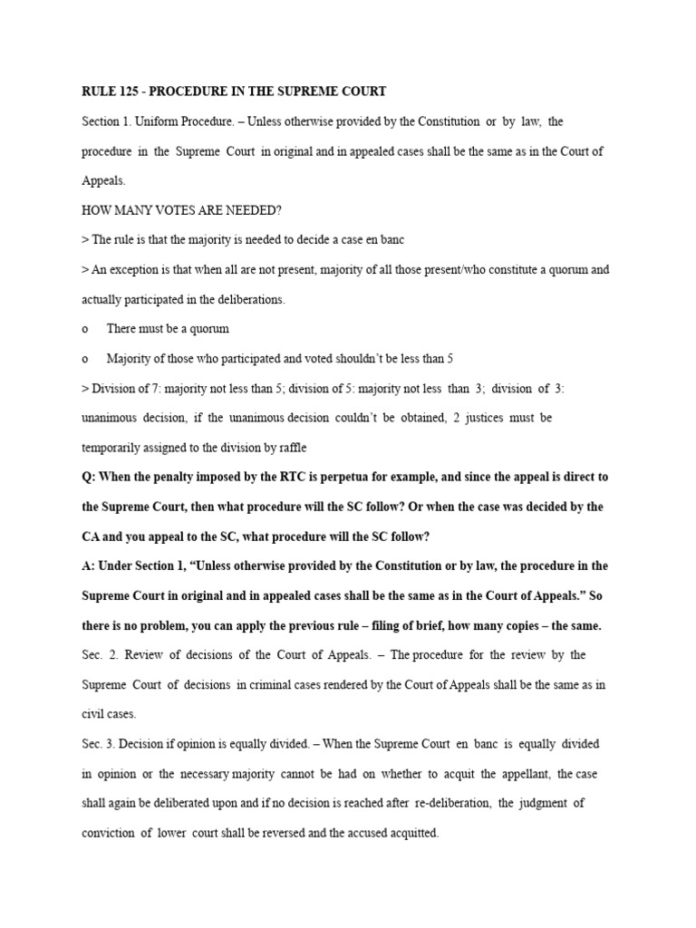 Rule 125 | PDF | Supreme Court Of The United States | United States ...