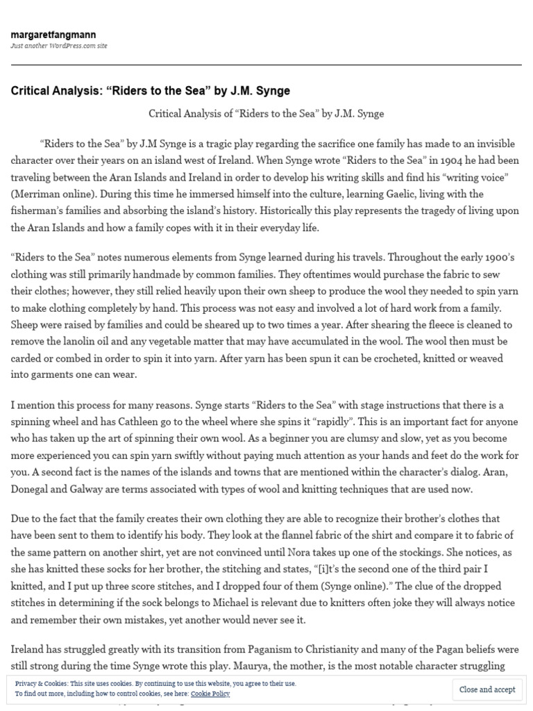 Critical Analysis of Synge's Tragedy | PDF | Knitting | Aran Jumper