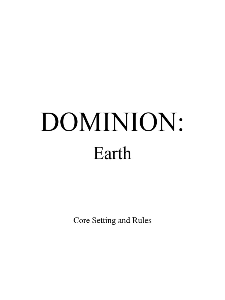 Dominion - Earth (Core Rules) | PDF | Artillery | Role Playing Games