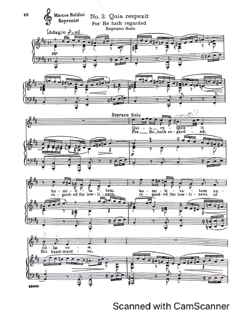 No. 3. Quia Respexit - Bach | PDF