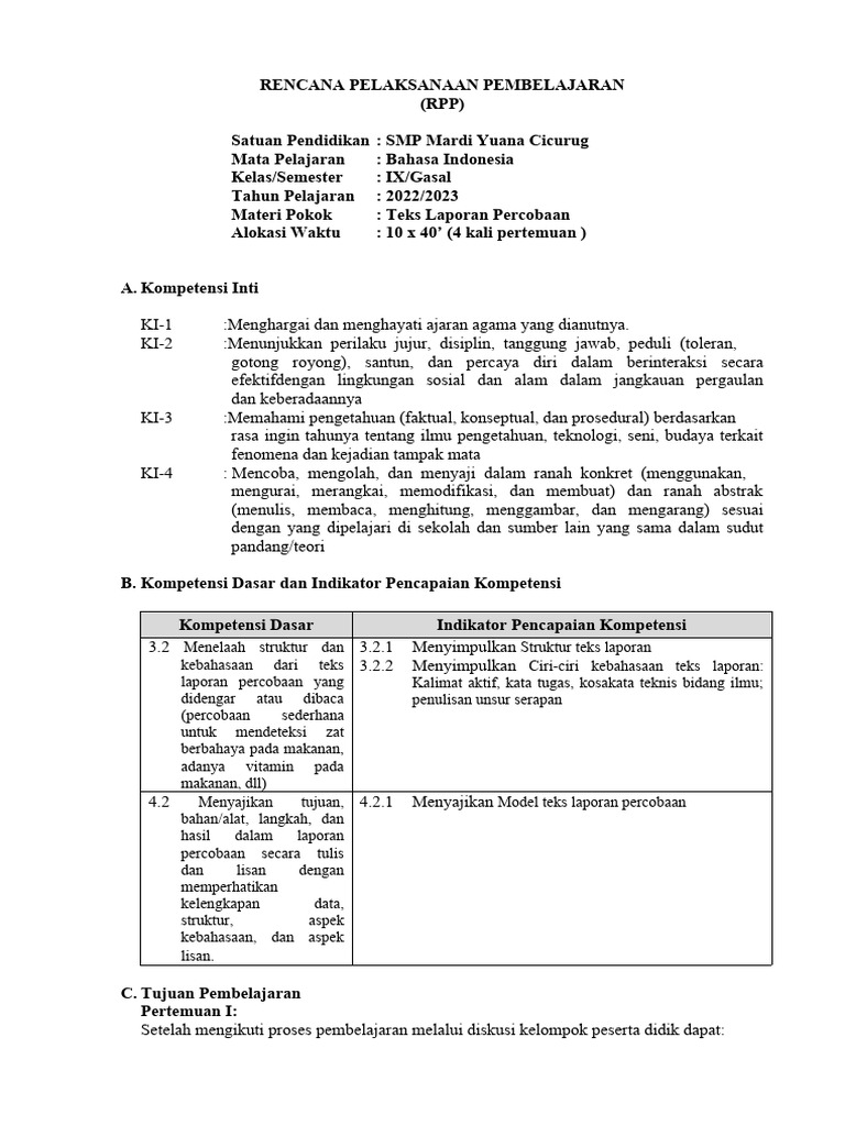 Bab-2 RPP K13 Bindo | PDF | Karier & Perkembangan | Seni