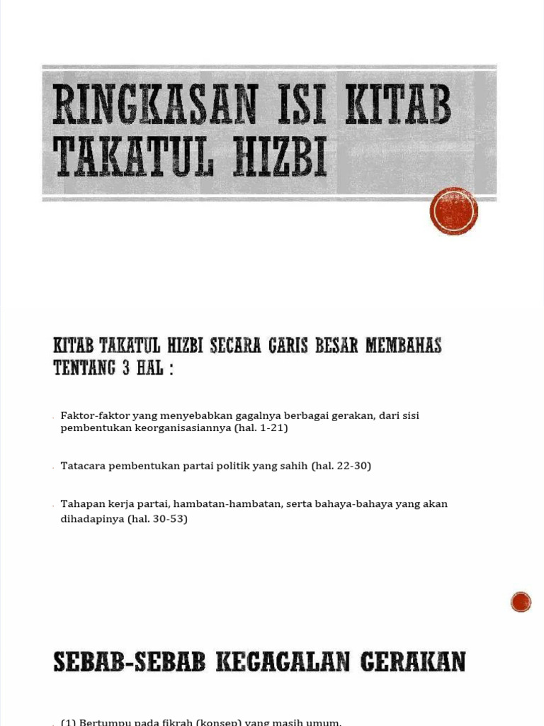 Ringkasan Isi Kitab Takatul Hizbi PDF | PDF | Karier & Perkembangan ...